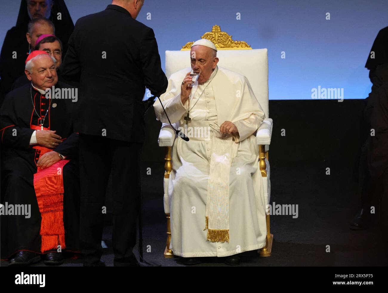 Marseille, France. 23rd Sep, 2023. Pope Francis at the concluding ...