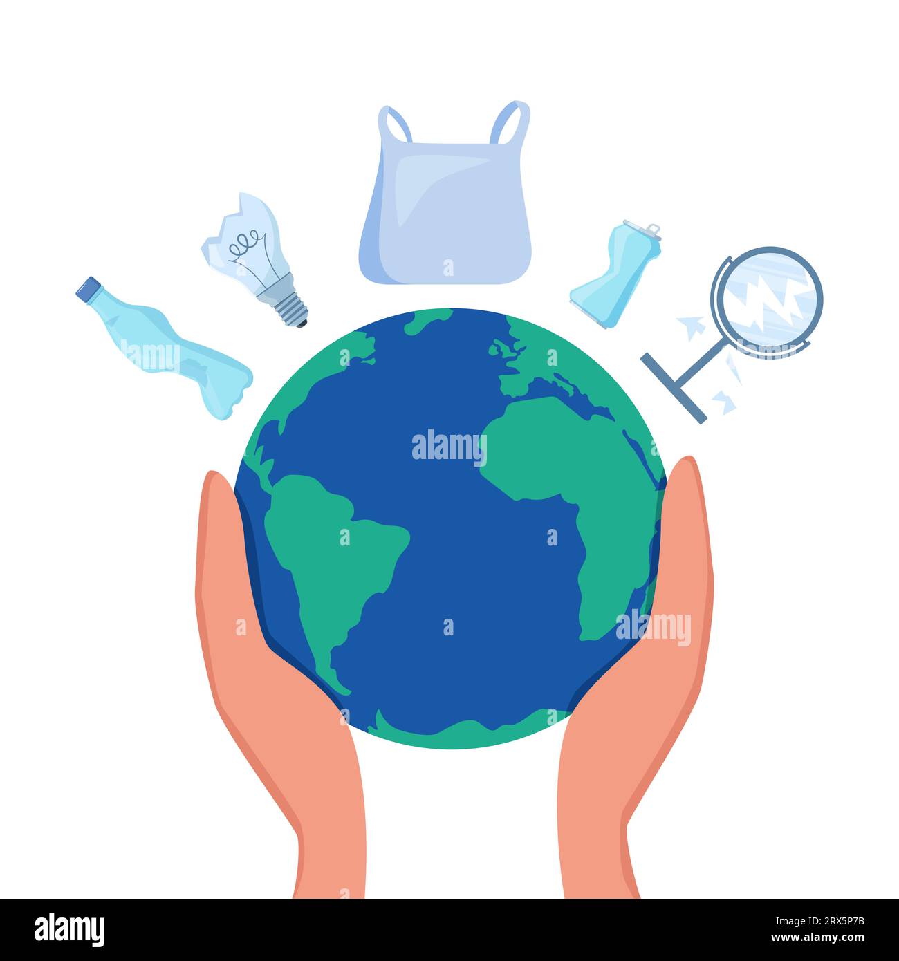 Planet Earth surrounded by garbage. Trash polluted planet earth in ...