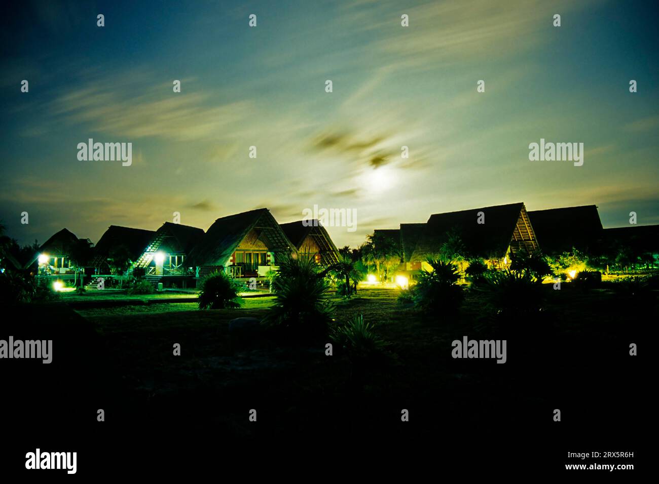 Little Village at Night Stock Photo - Alamy