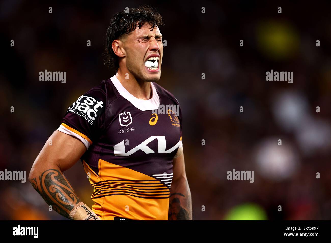 Brisbane, Australia. 23rd Sep, 2023. Jordan Riki of the Broncos is seen ...