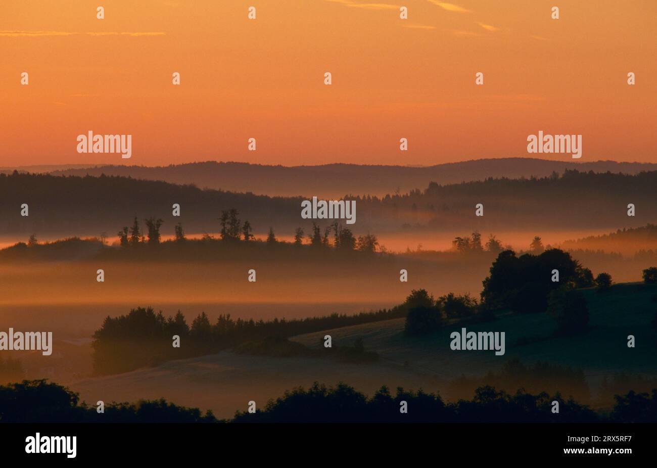 Sunrise, Swabian Alb, Southern Germany Stock Photo - Alamy