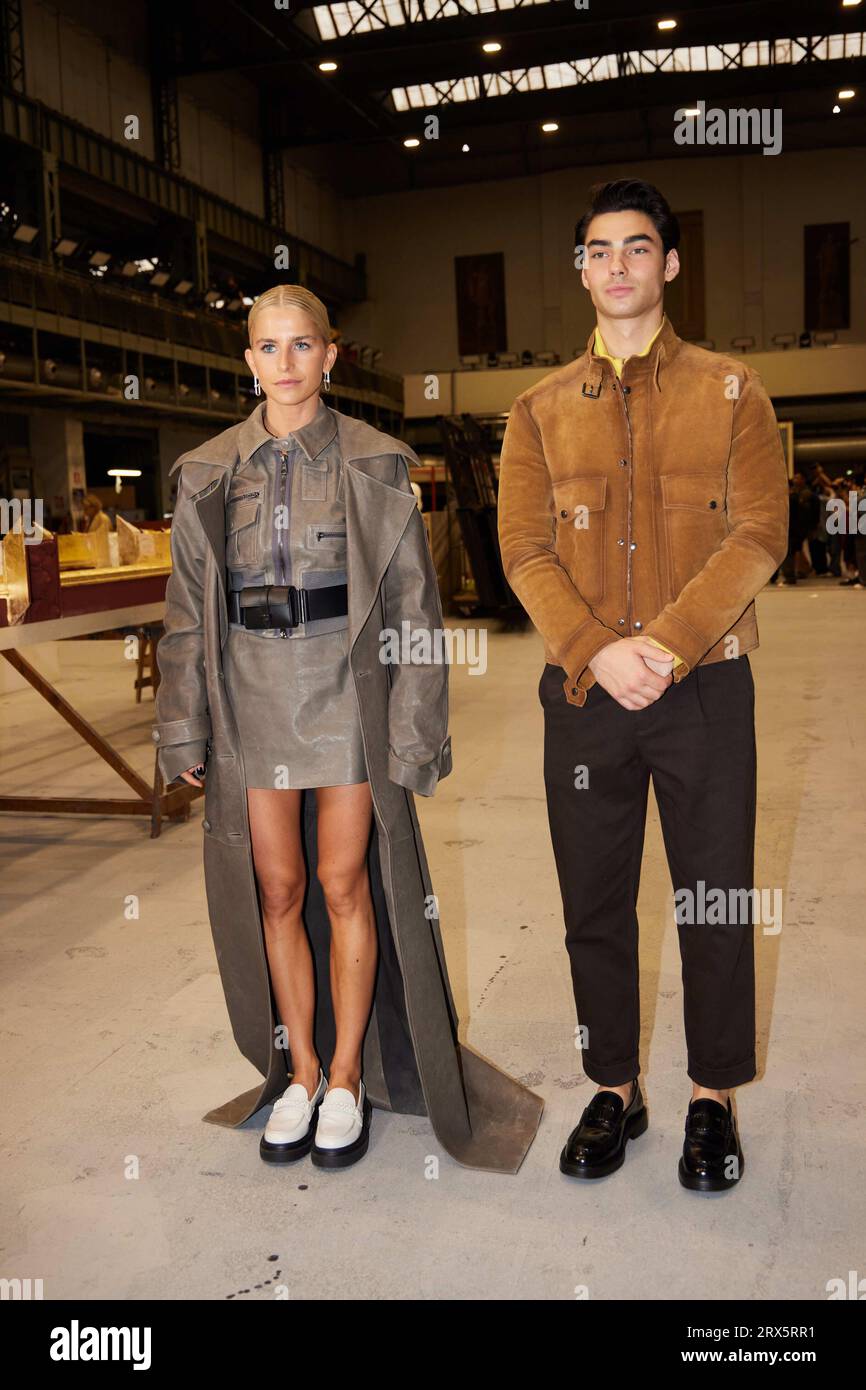 Caro Daur and Jacob Rott attend the Tod's fashion show during the Milan ...