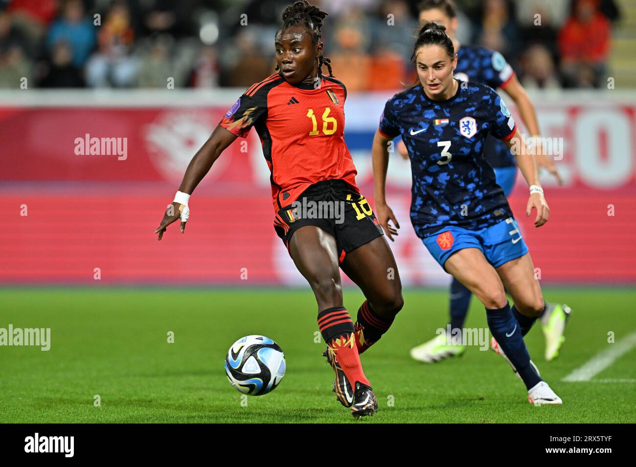 Heverlee, Belgium. 22nd Sep, 2023. Belgium's Welma Fon and Dutch ...