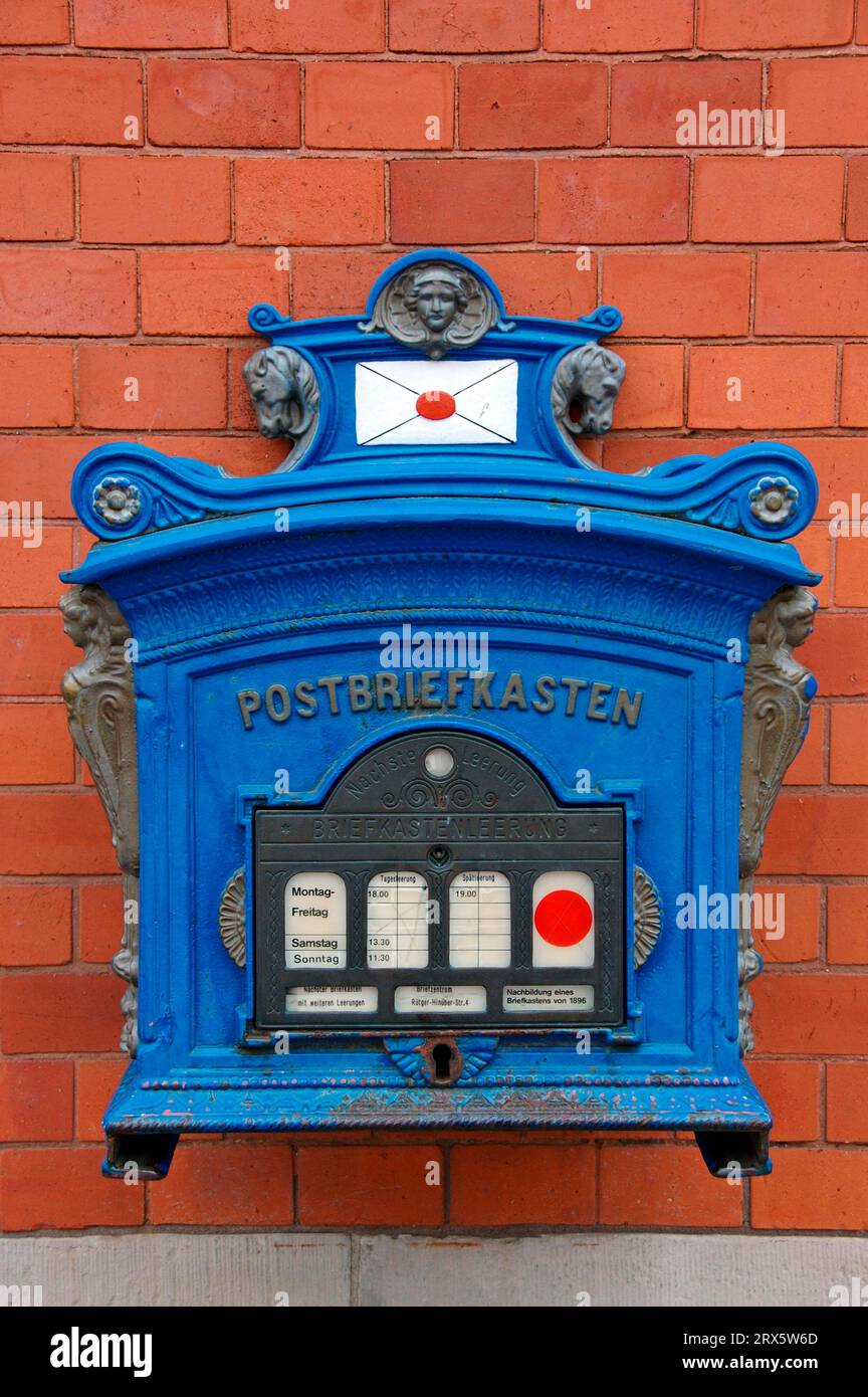 Replica of letterbox from 1896, post office building, Celle, Lower ...