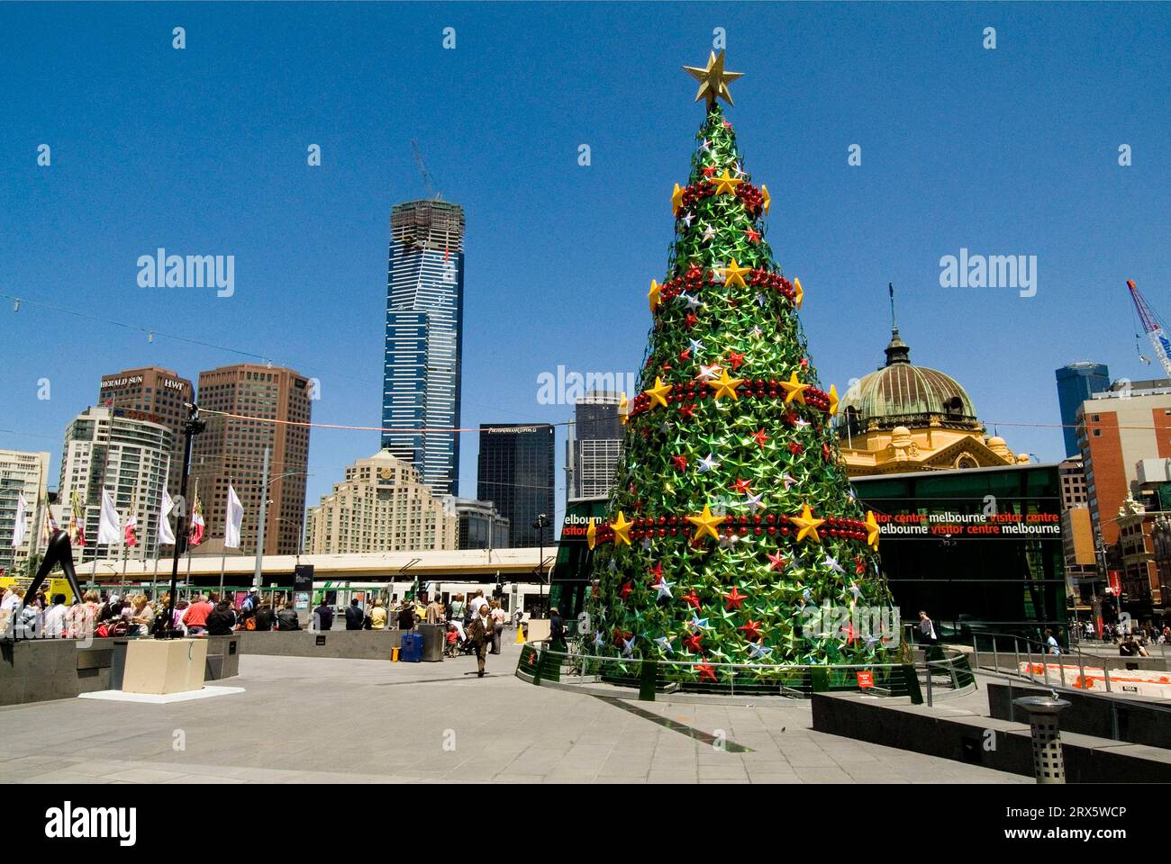 Artificial Christmas tree at Federation Square, Melbourne, Victoria ...