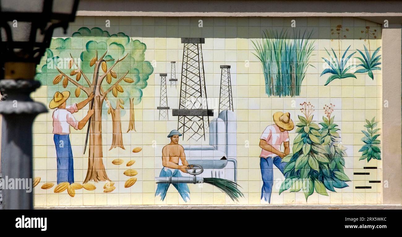 Painted tiles, Salvador de Bahia, Brazil, ceramic art Stock Photo - Alamy