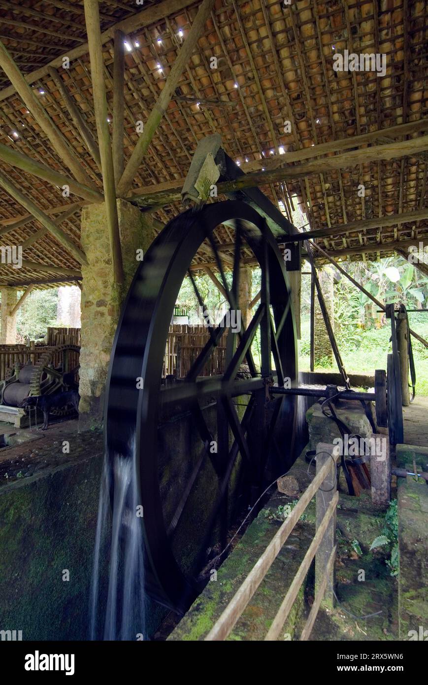 Old cassava water mill, Casa da Farinha, Ubatuba, State of Sao Paulo ...
