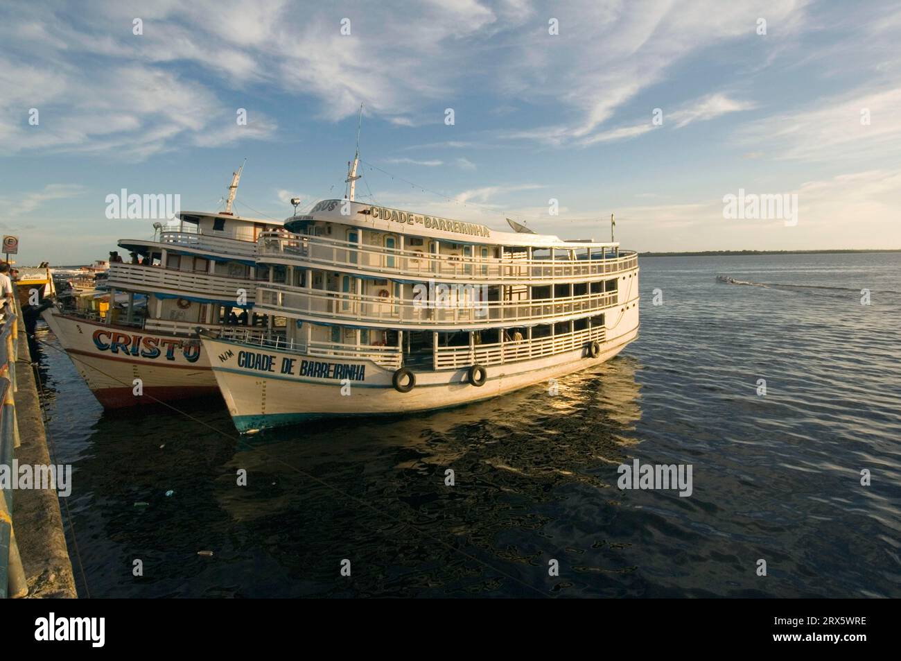 Pleasure boat in the harbour, Manaus, State of Amazonas, Brazil Stock ...