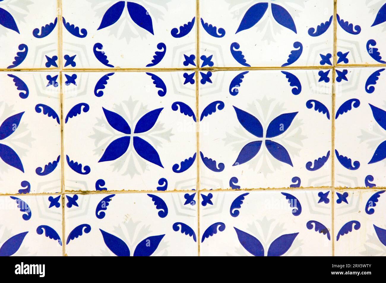 Painted tiles, Rua da Palma, historical centre of Sao Luis, Maranhao ...