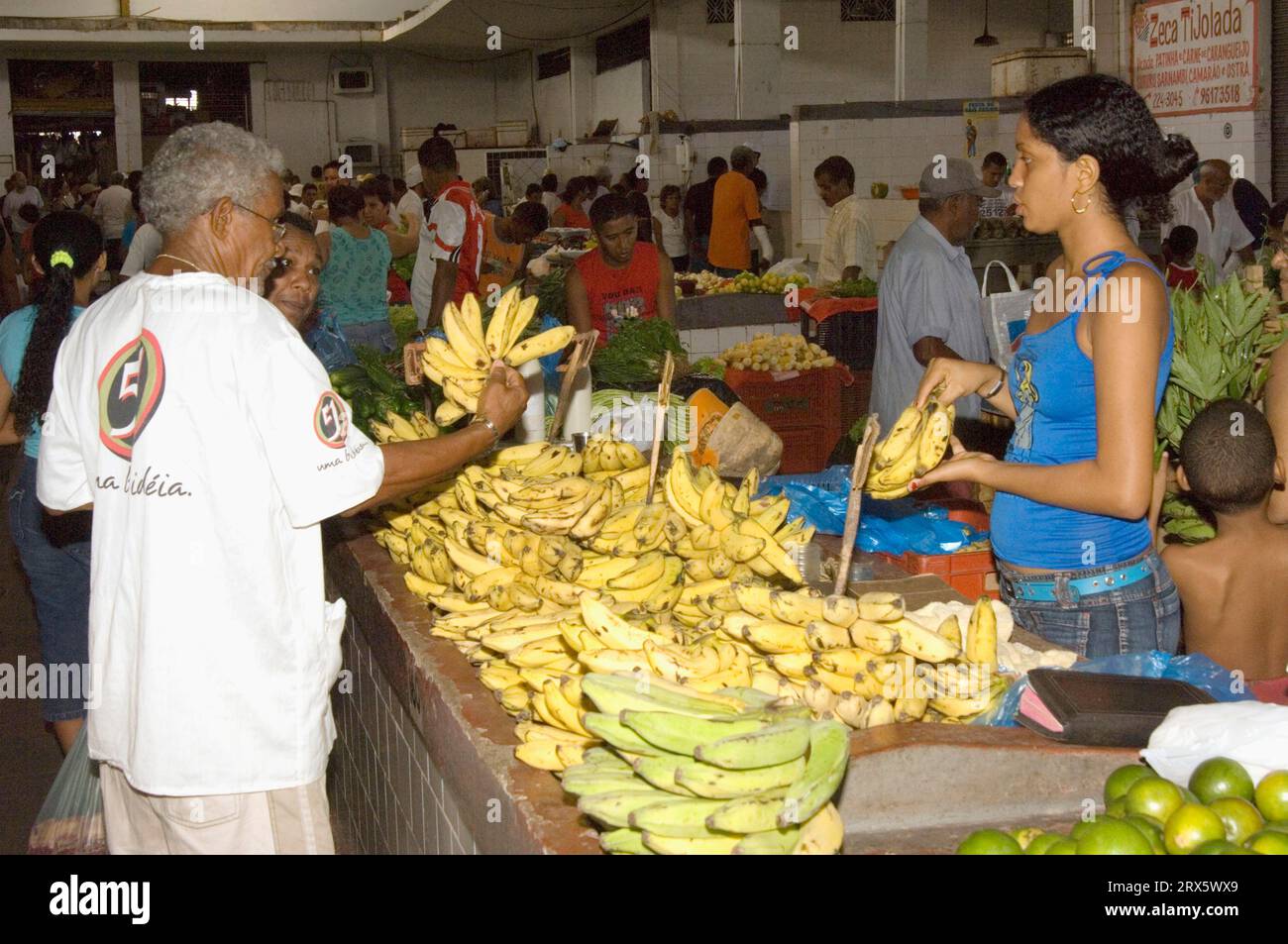 Market stall with fruits, central market 'Mercado Central', Sao Luis ...