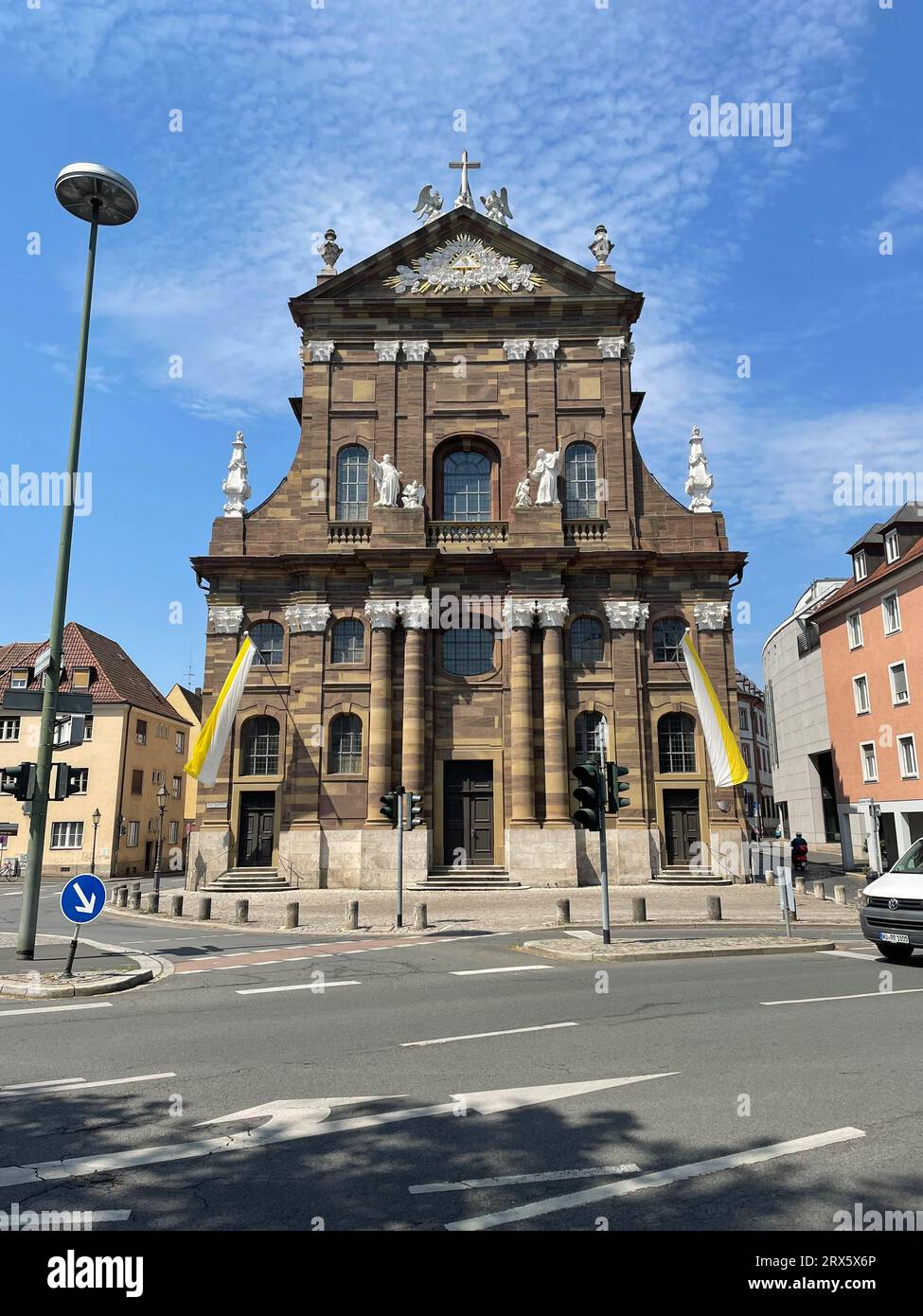 Baroque St. Michael Church built 1780, Wuerzburg, Lower Franconia ...