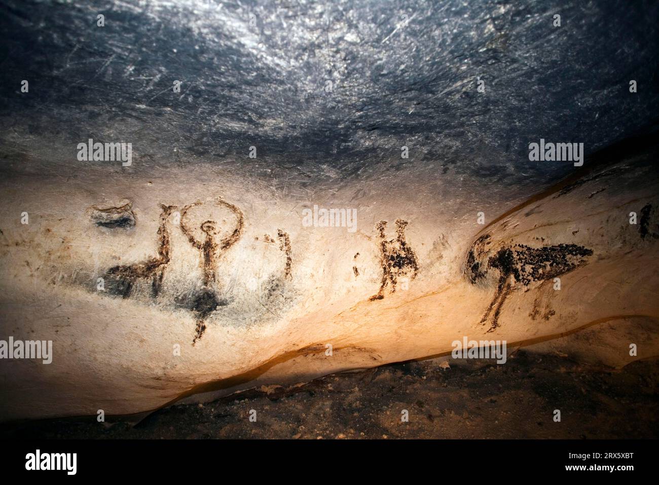 Prehistoric cave painting, Magura cave, Rabisa, Bulgaria Stock Photo ...
