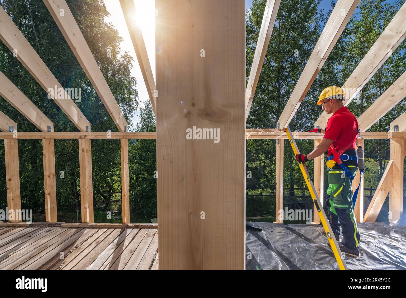 Wooden House Skeleton Frame Building by Professional Construction ...