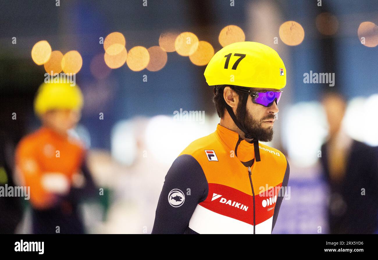 LEEUWARDEN - Sjinkie Knegt in action during the 1500 meter final during ...