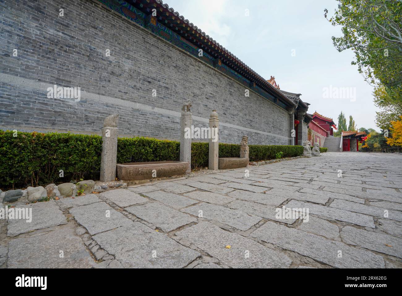 Stone hitching post outside the Imperial Hall of the Manchu Museum in ...