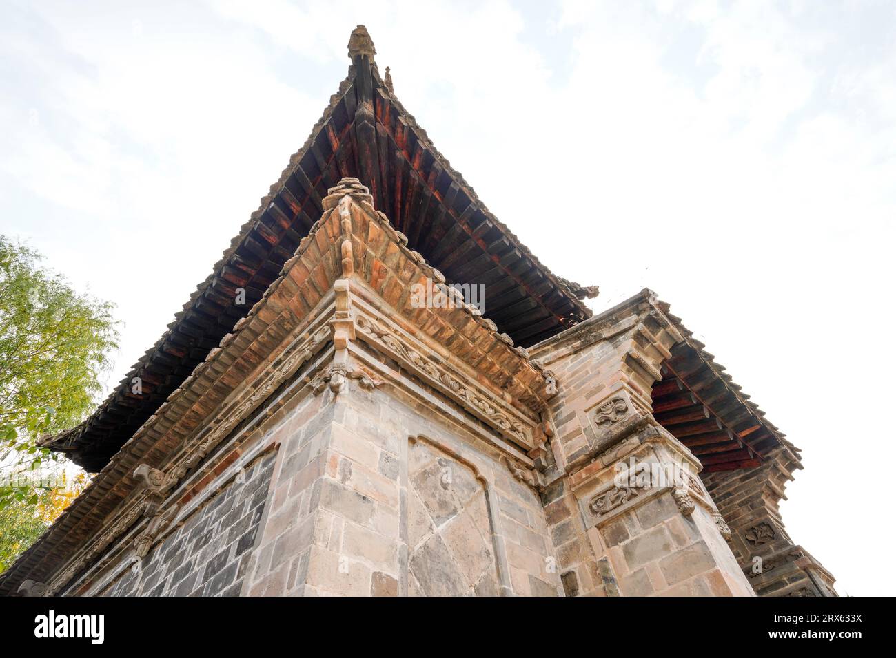 The cornices of the Xuanli Building of the Salar people Museum in the ...