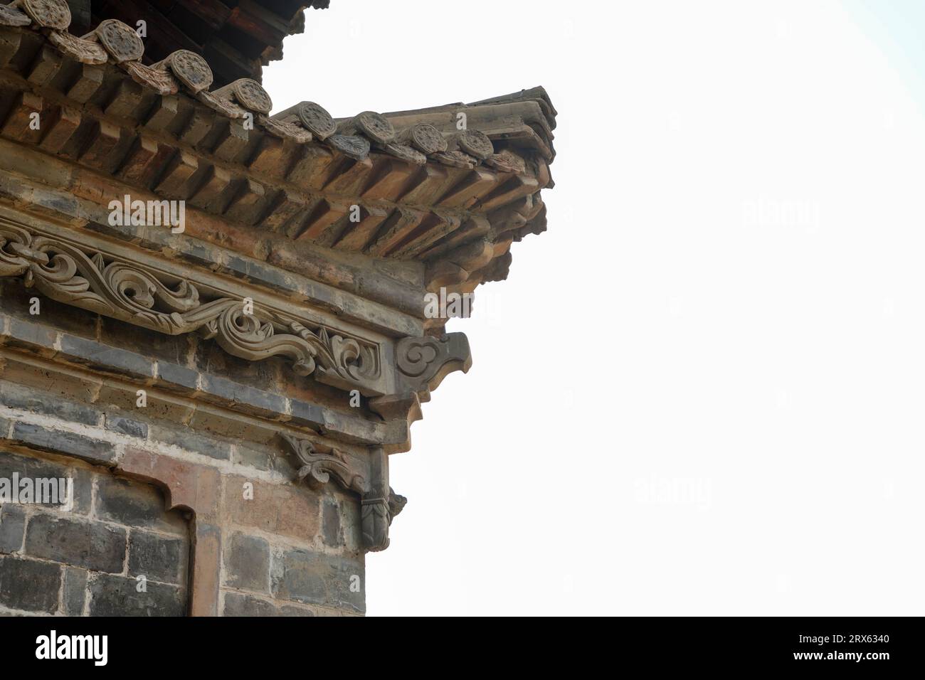 The cornices of the Xuanli Building of the Salar people Museum in the ...