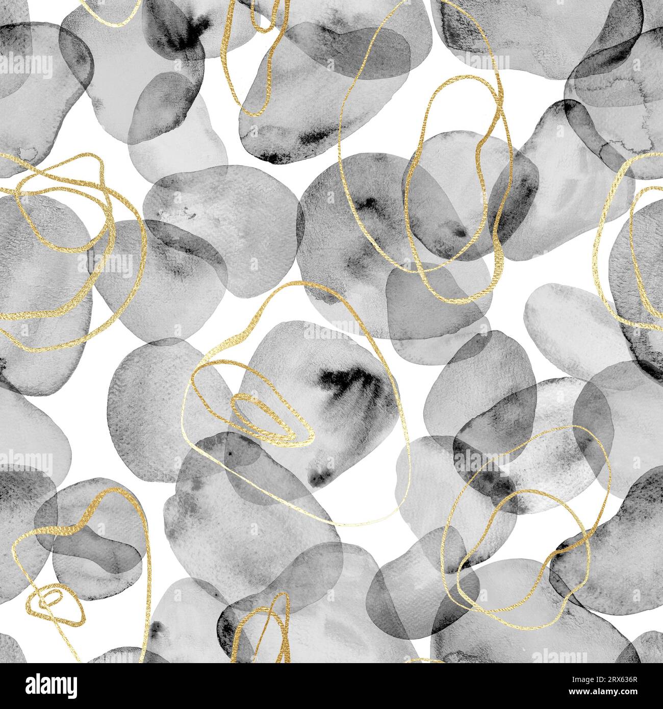 Abstract watercolor stains and forms pastel background. Hand drawn grey ...