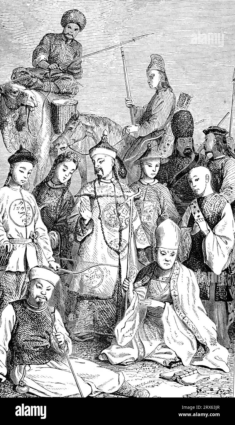 Chinese and Tatar gentlemen in traditional dress, c1902 Stock Photo - Alamy