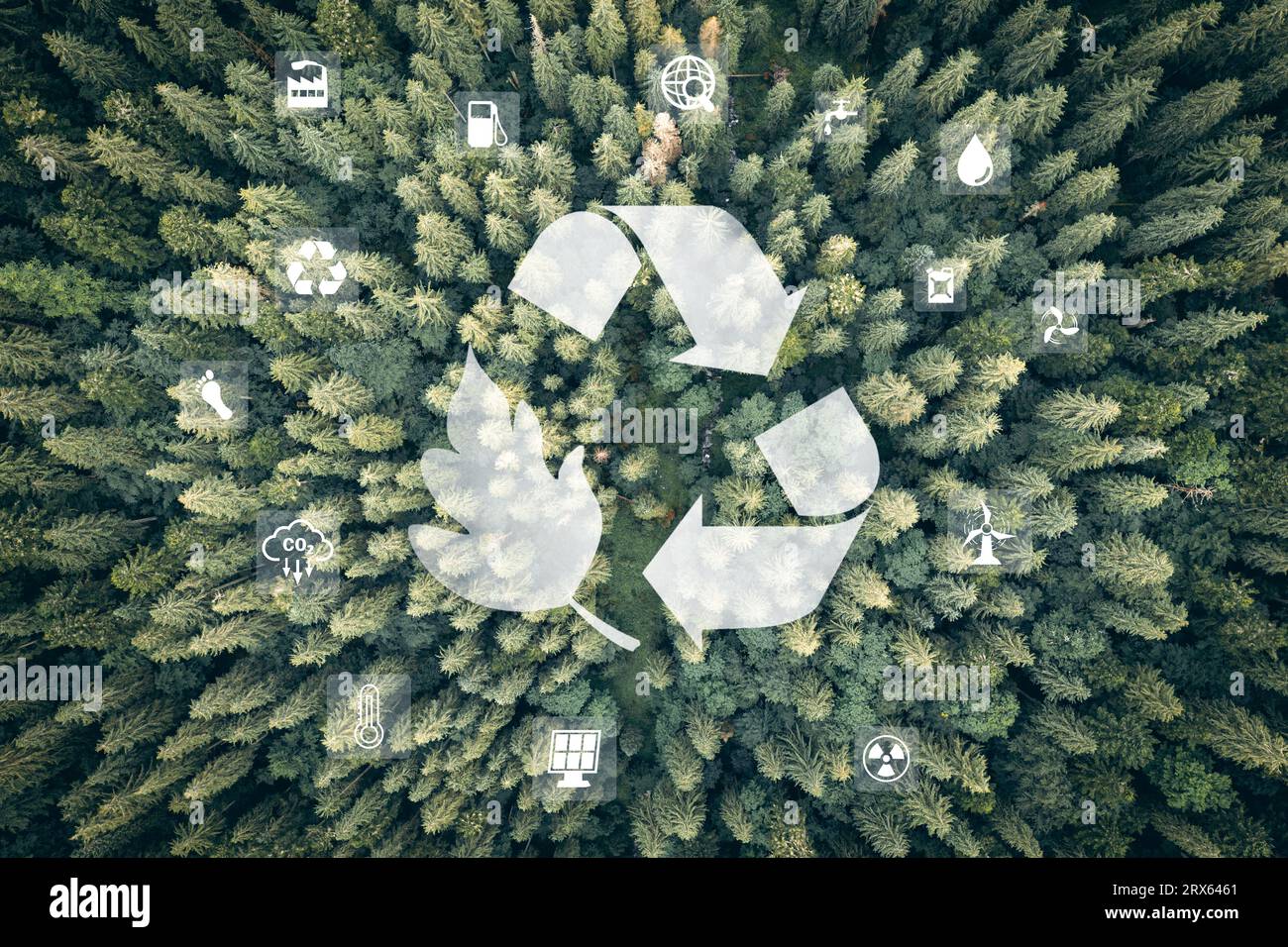 Abstract icon representing the ecological call to recycle and reuse in ...