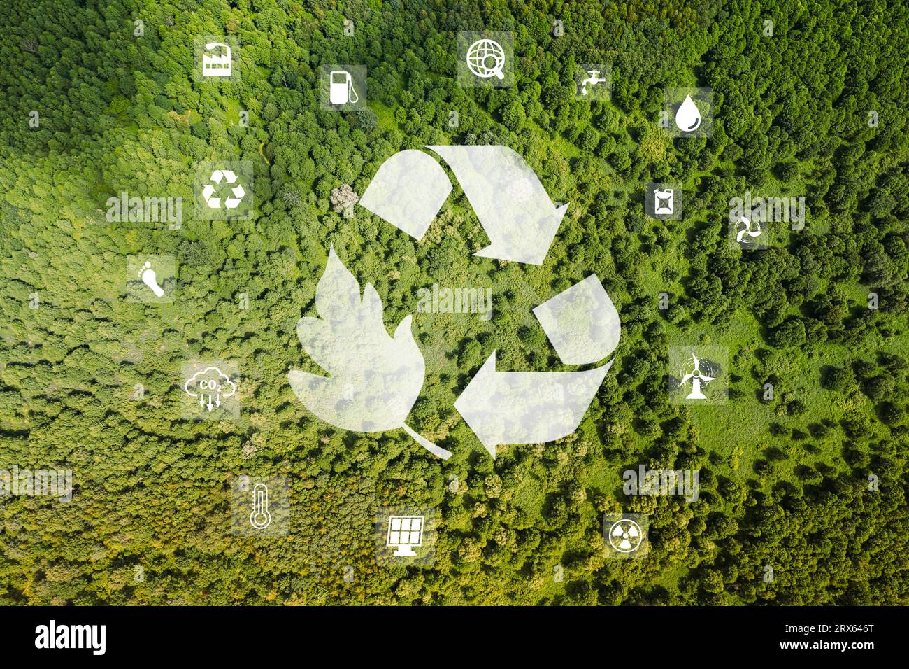 Abstract icon representing the ecological call to recycle and reuse in ...