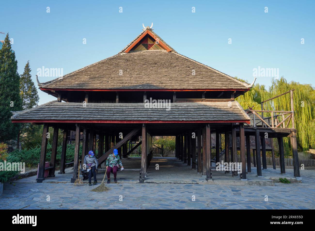 Hani people Folk Houses in China Ethnic Museum Stock Photo - Alamy