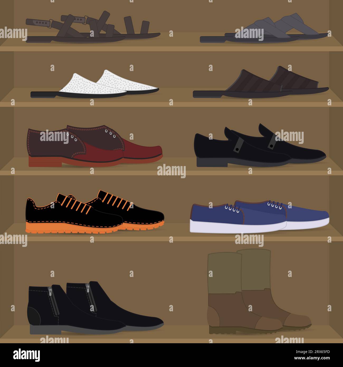 Couple in shoes shop Stock Vector Images - Alamy