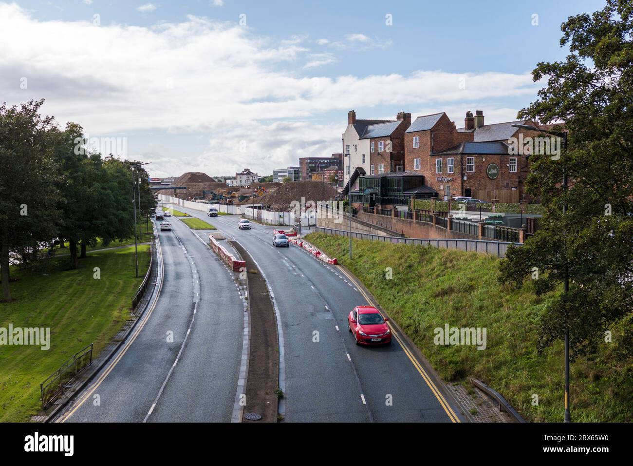 Plans to connect high street to river hi-res stock photography and ...