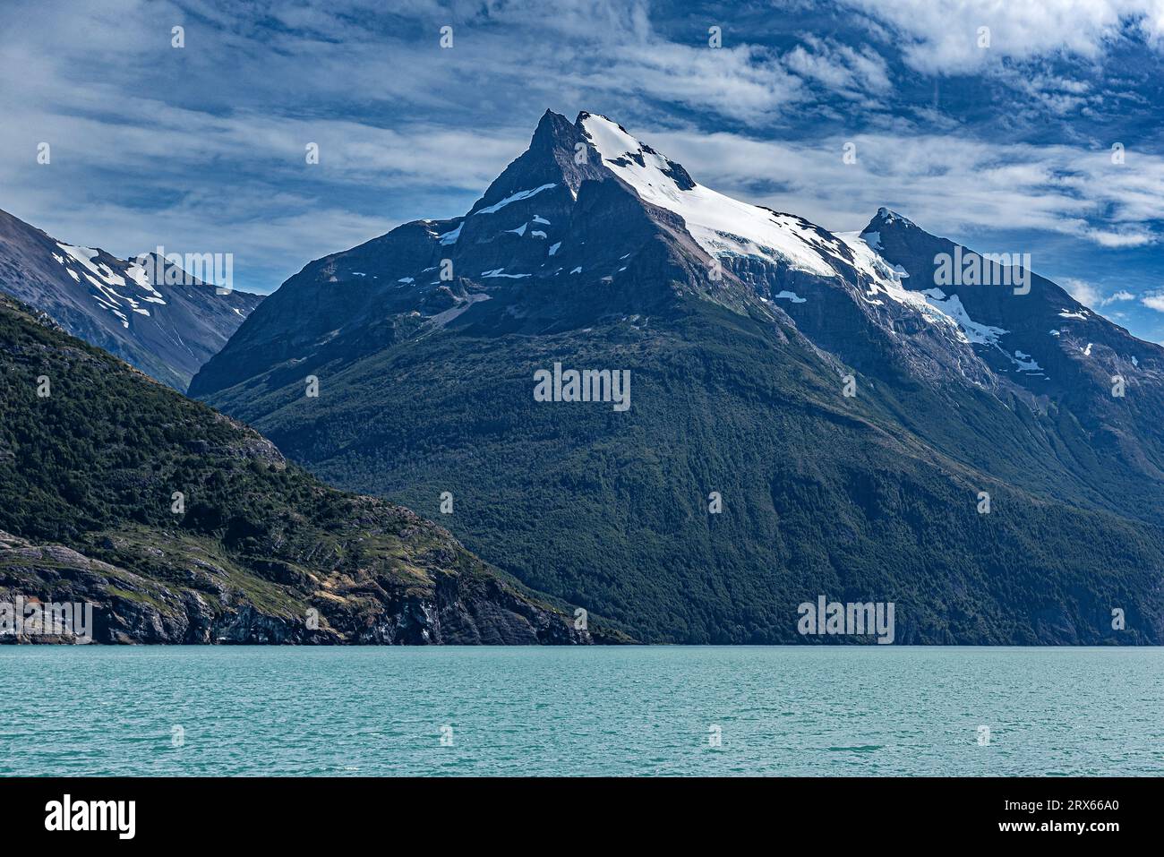 Ultima Esperanza Fjord in the north of Puerto Natales, Chile Stock ...