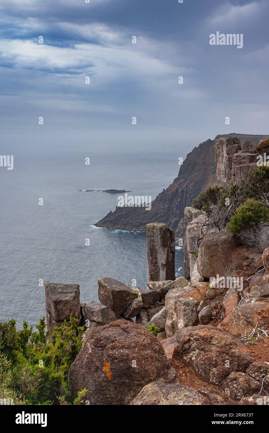 Gorgeous cliffy landscape on Cape Raoul hike, located in Tasmania ...