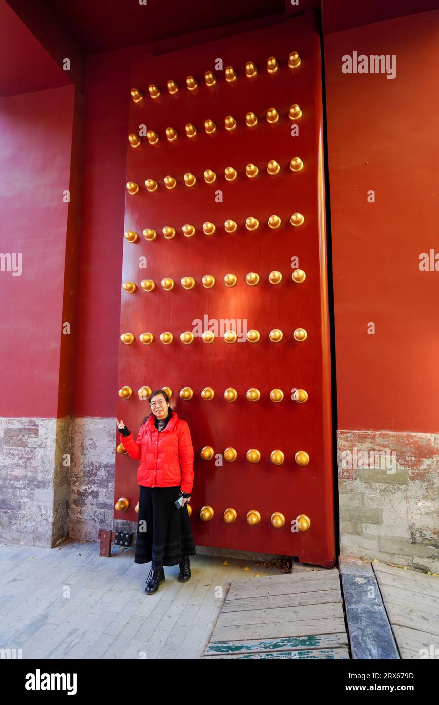 Beijing China, November 4, 2022: The Lady in Red at the Temple of ...