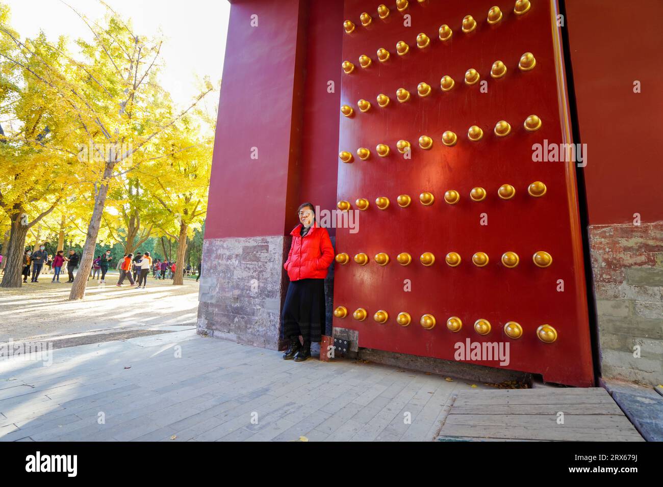 Beijing China, November 4, 2022: The Lady in Red at the Temple of ...