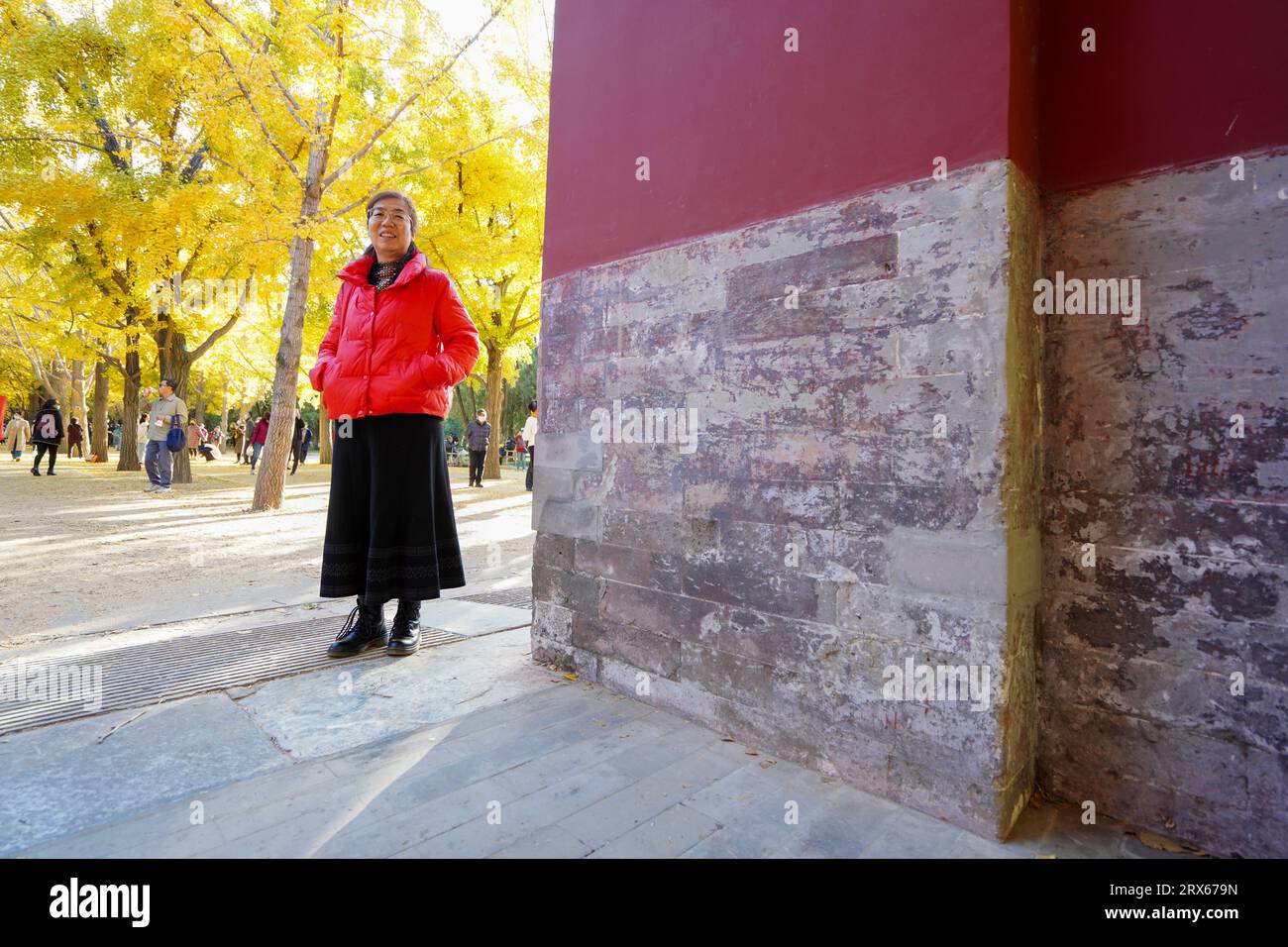 Beijing China, November 4, 2022: The Lady in Red at the Temple of ...
