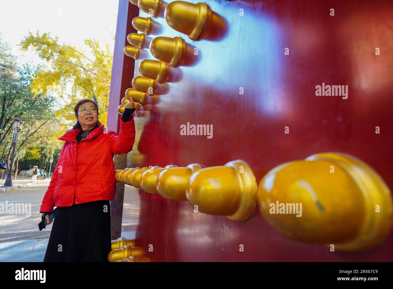 Beijing China, November 4, 2022: The Lady in Red at the Temple of ...