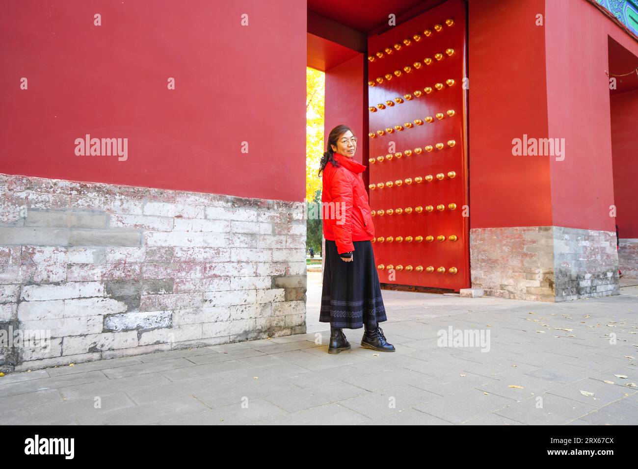 Beijing China, November 4, 2022: The Lady in Red at the Temple of ...