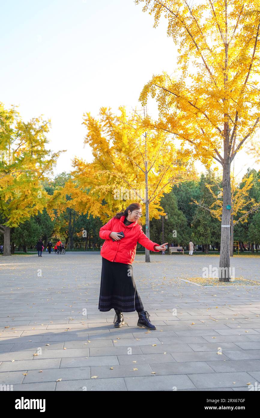 Beijing China, November 4, 2022: The Lady in Red at the Temple of ...