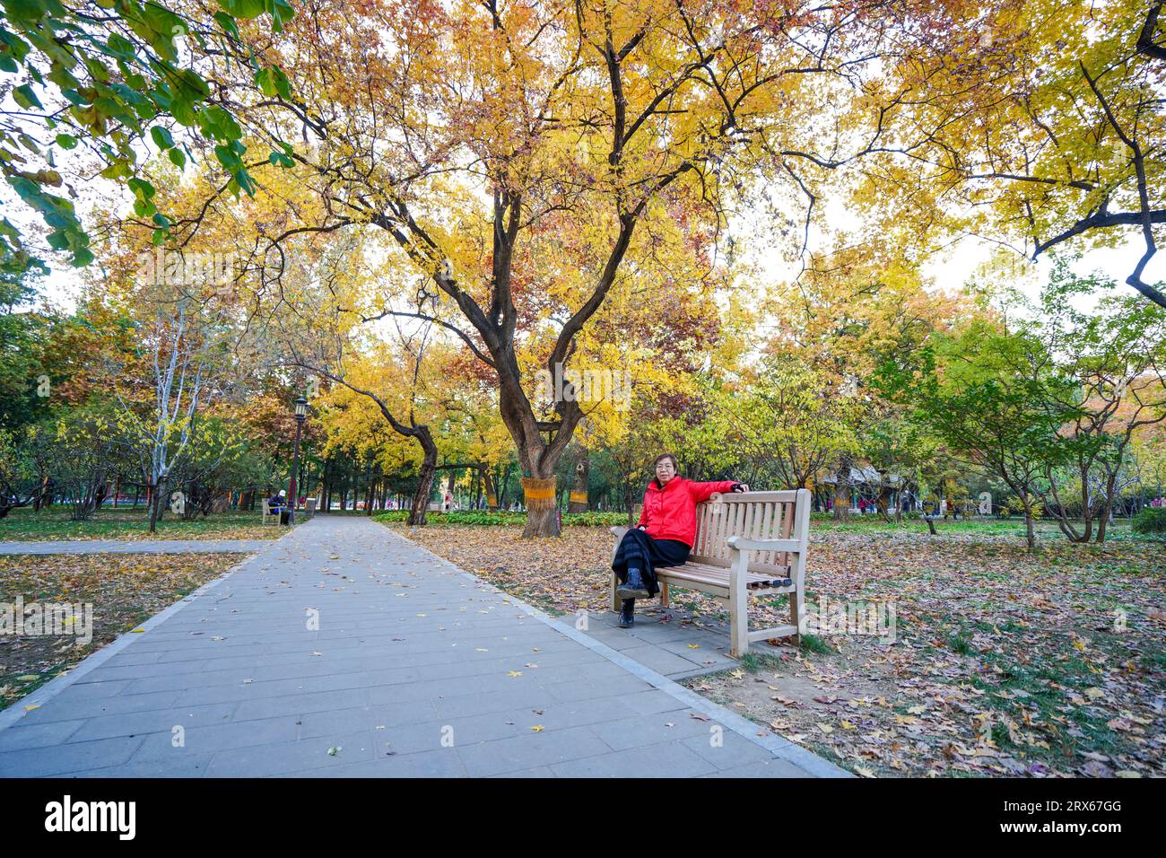 Beijing China, November 4, 2022: The Lady in Red at the Temple of ...