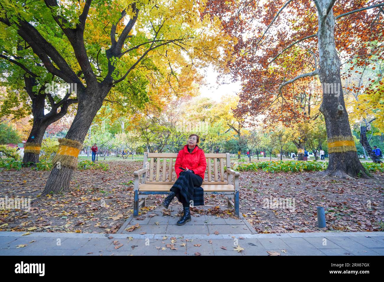 Beijing China, November 4, 2022: The Lady in Red at the Temple of ...