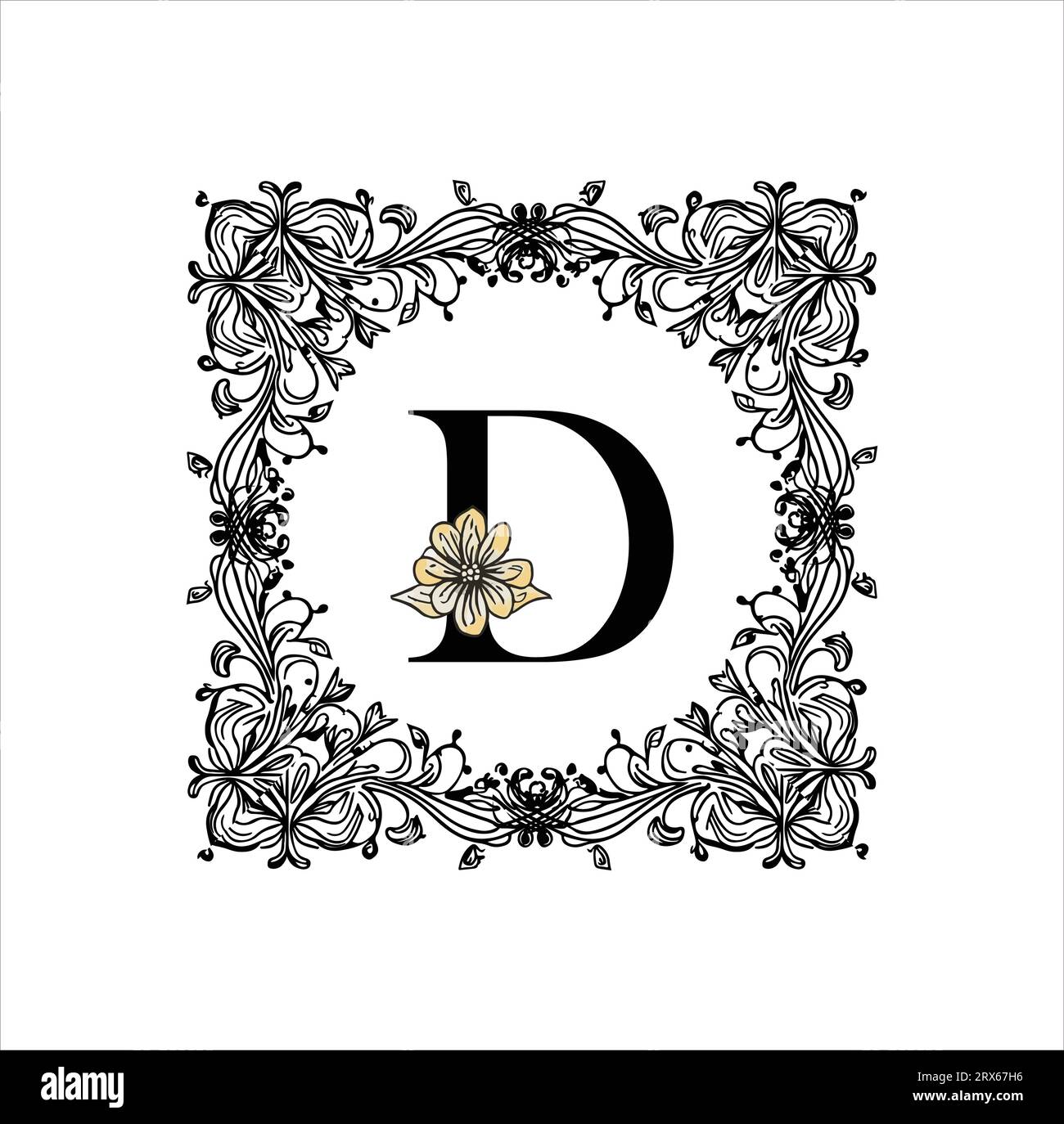 Letter d floral logo hi-res stock photography and images - Alamy