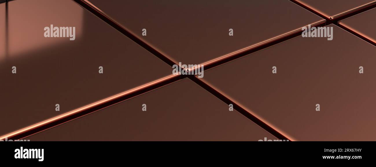 Cross gap of copper stacking boxes Metallic Elegant Modern 3D Rendering ...