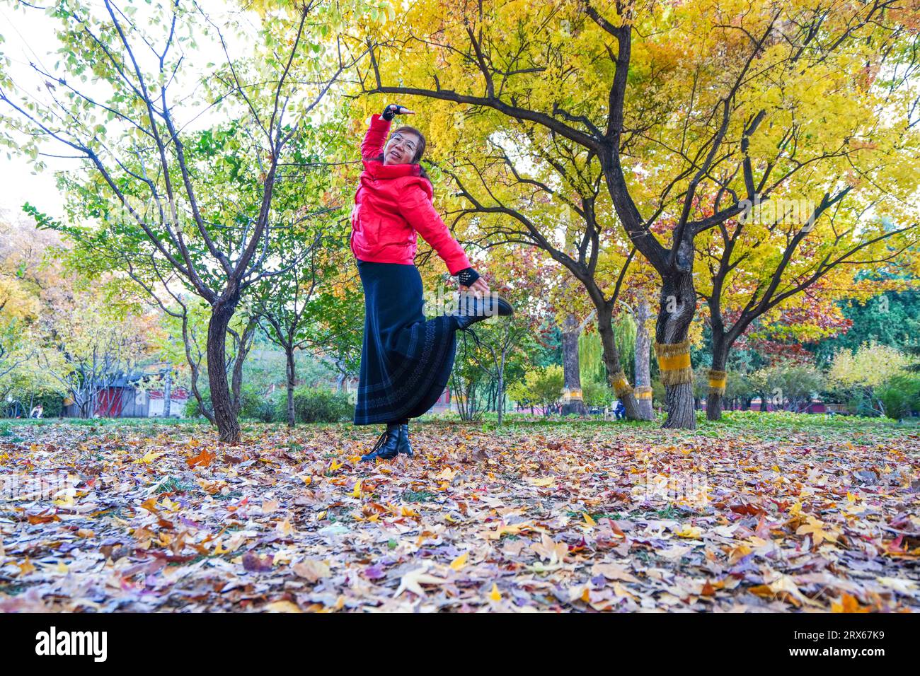 Beijing China, November 4, 2022: The Lady in Red at the Temple of ...