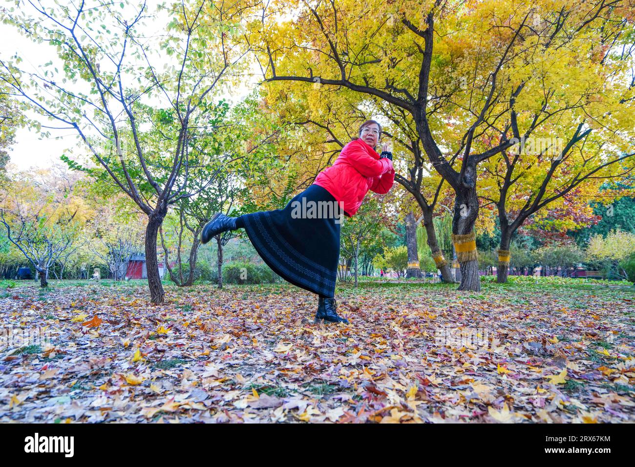 Beijing China, November 4, 2022: The Lady in Red at the Temple of ...