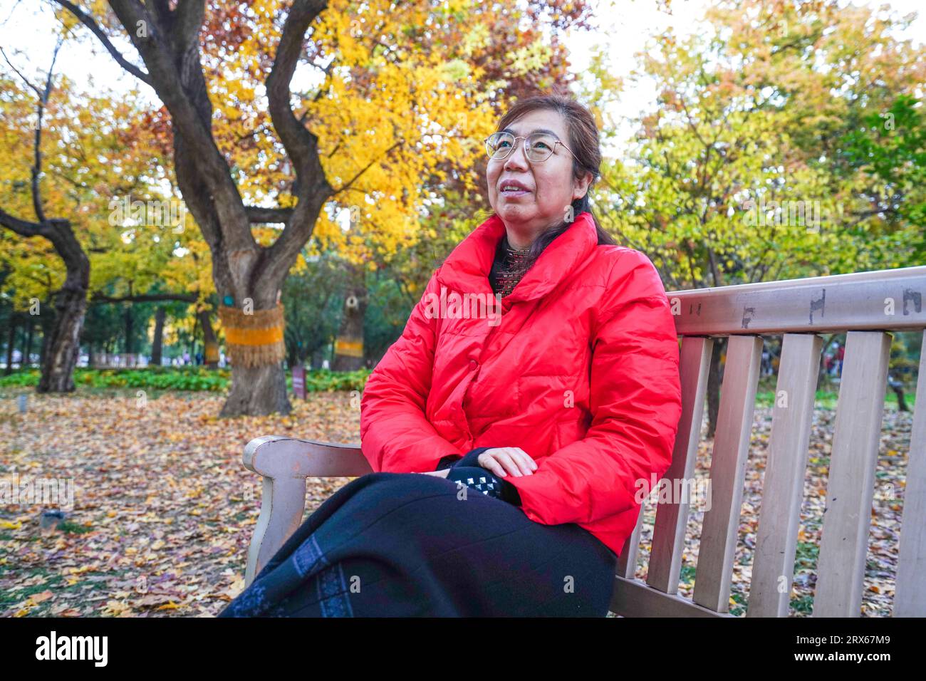 Beijing China, November 4, 2022: The Lady in Red at the Temple of ...