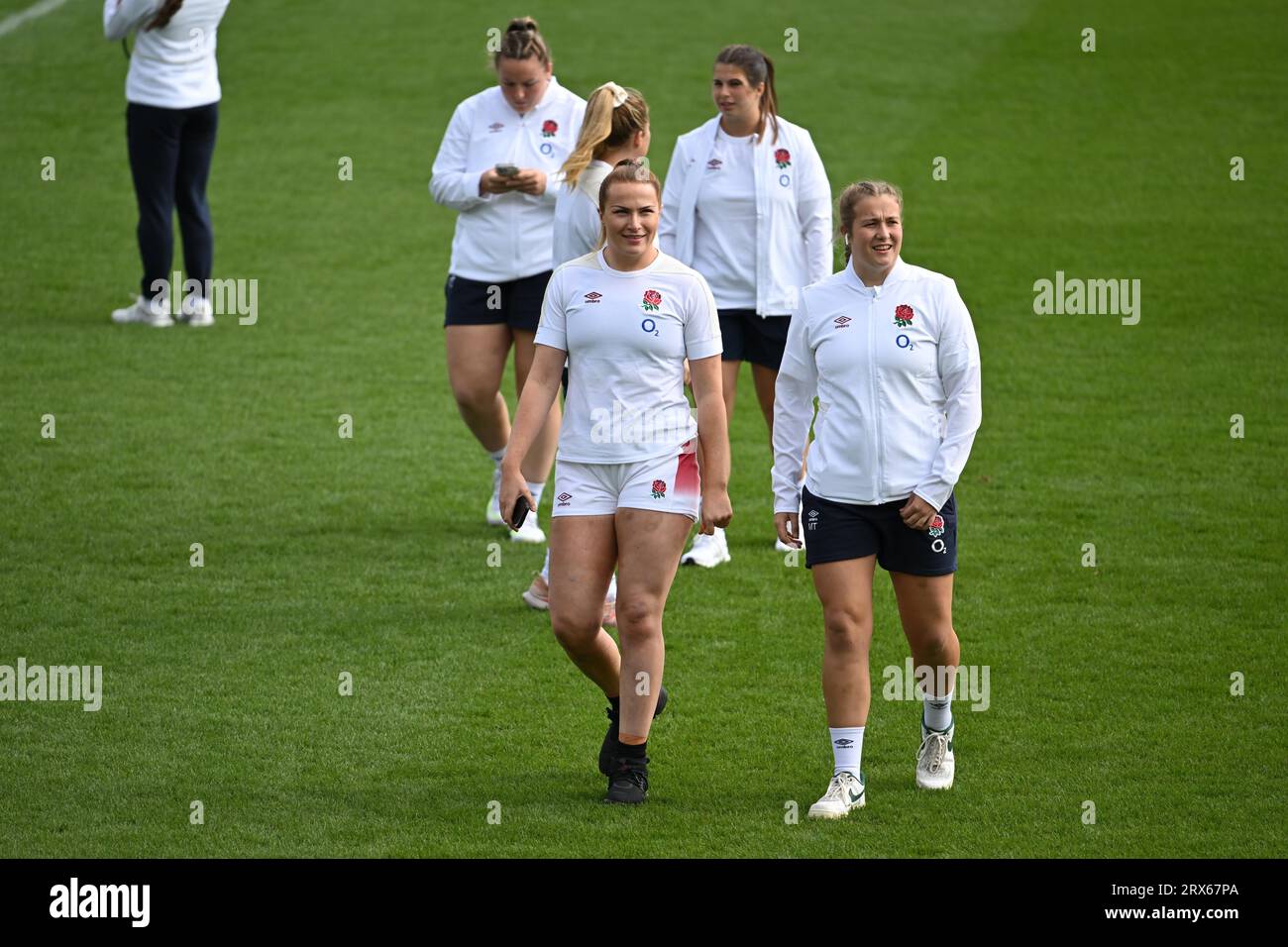England's Cath O'Donnell (left) and England's Morwenna Talling before ...