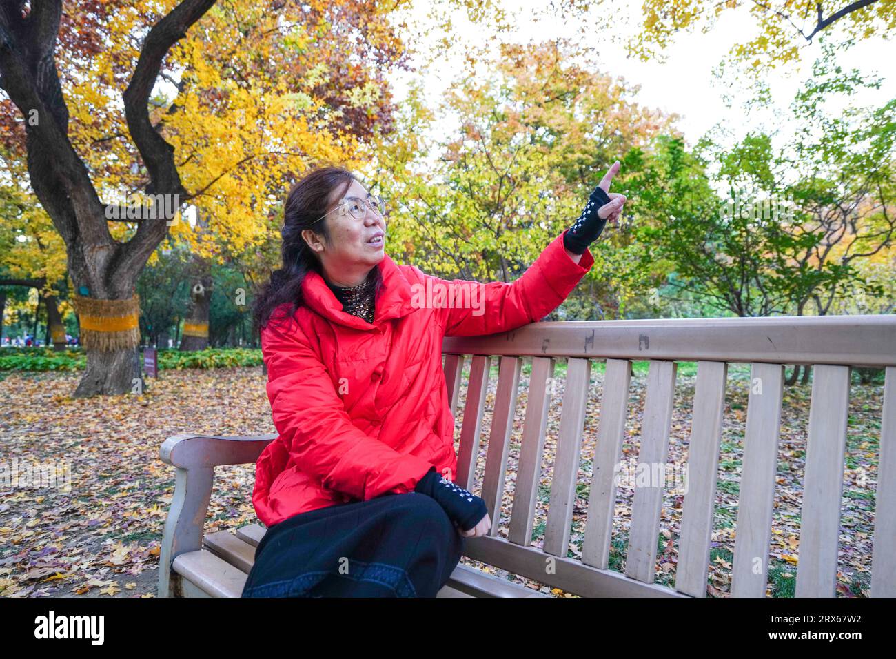 Beijing China, November 4, 2022: The Lady in Red at the Temple of ...