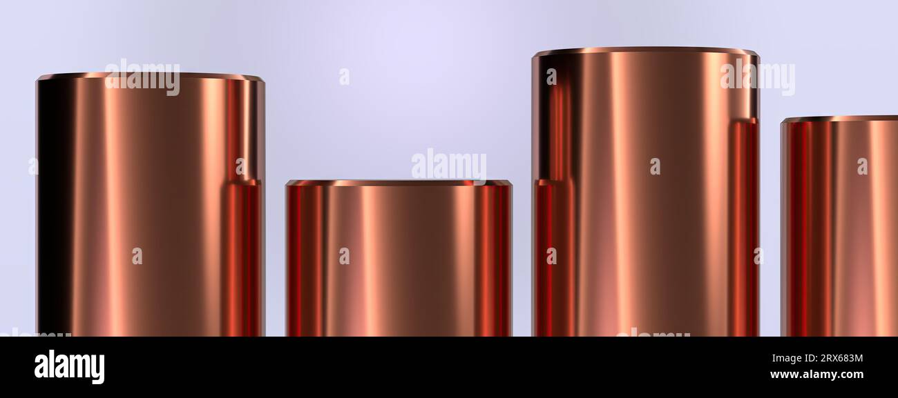 Metallic Elegant Modern 3D Rendering image background of copper columns ...