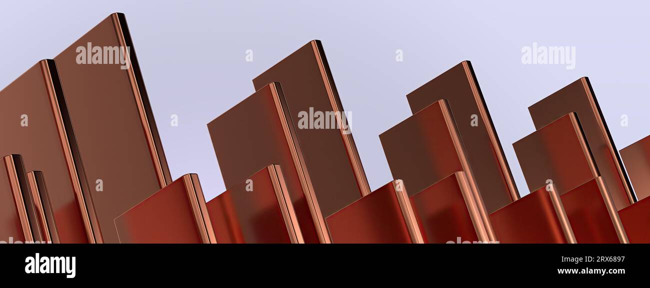 Elegant and modern 3D rendering image background of copper randomly ...