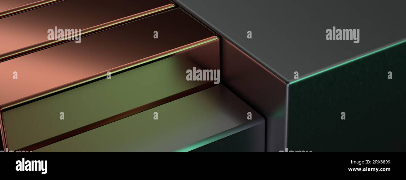 Copper Box Collective Metallic Elegant Modern 3D Rendering Image ...