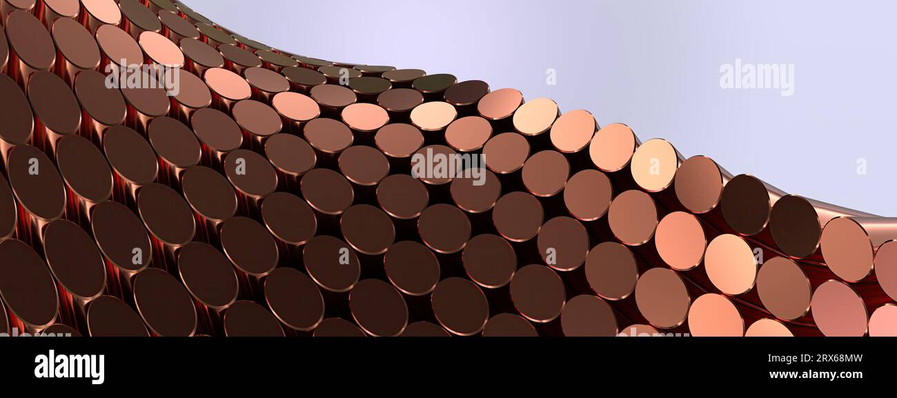 Copper cylinder wavy metallic Elegant Modern 3D Rendering image backgroundhigh Resolution 3D ...