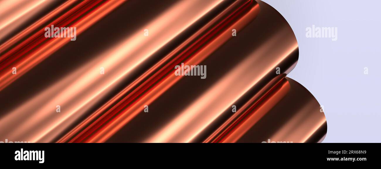 Close-up of copper diagonal columns Metallic Elegant Modern 3D ...